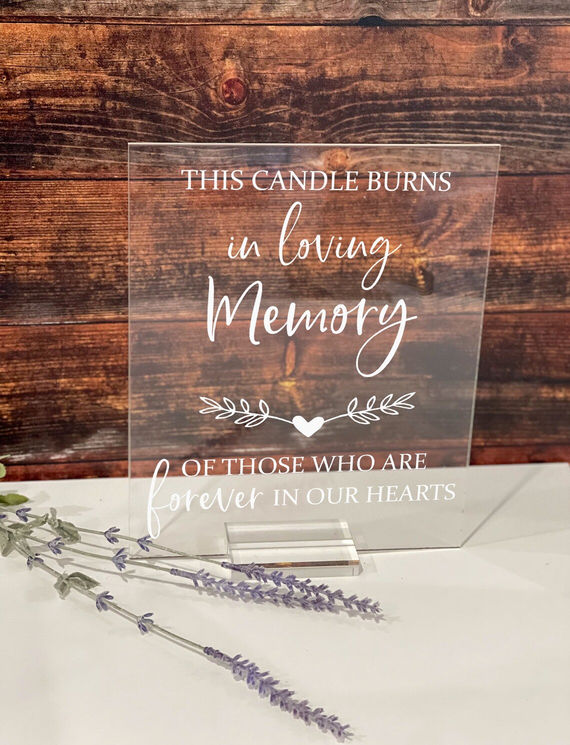 This Candle Burns in Loving Memory Acrylic Memorial Sign, Frosted ...