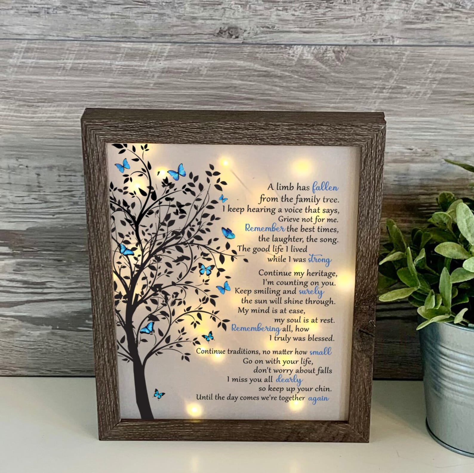 A Limb Has Fallen, Family Tree Memorial Gift, Keepsake for Loss of ...
