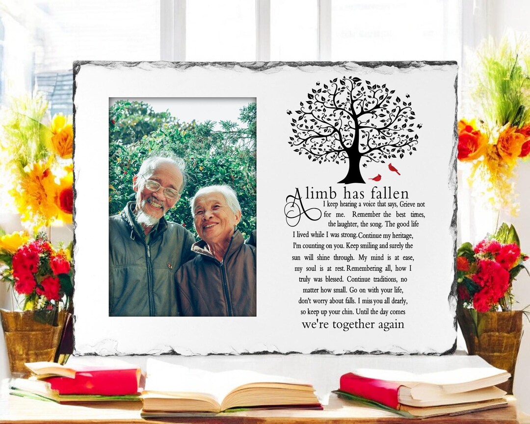 A Limb Has Fallen, Loss of Loved One, Slate Photo Frame, Bereavement ...