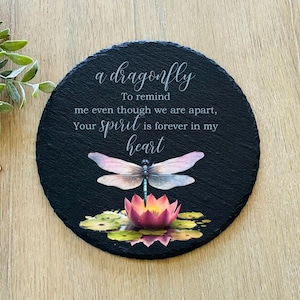 Dragonfly Memorial Garden Stone, Sympathy Gift, Slate Grave Marker ...