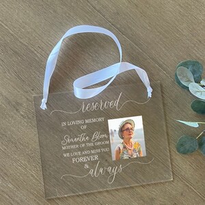 Reserved Acrylic Memorial Sign, Acrylic Memorial Sign, Frosted Acrylic ...