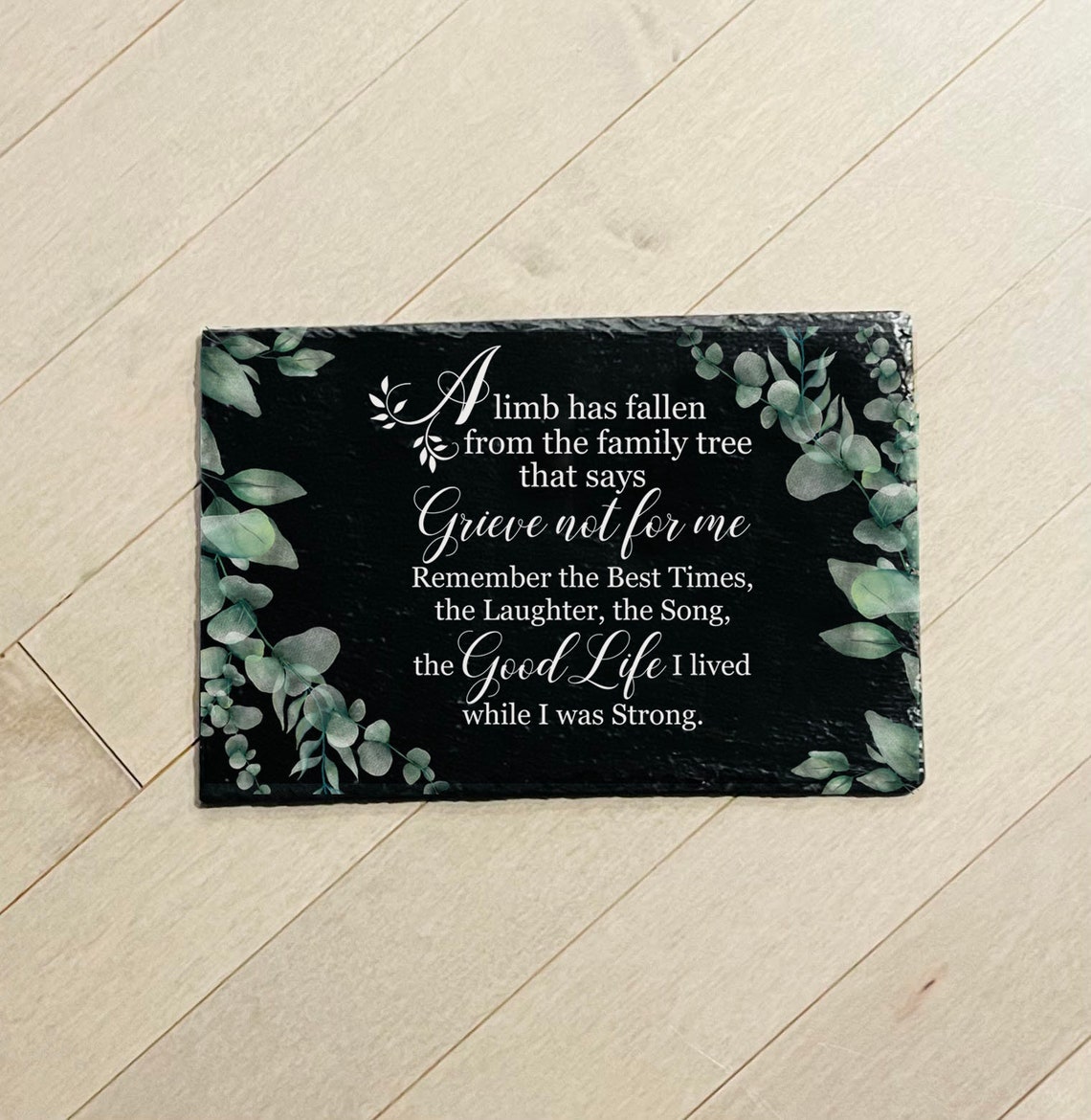 A Limb Has Fallen Memorial Garden Stone, Sympathy Gift, Slate Grave ...