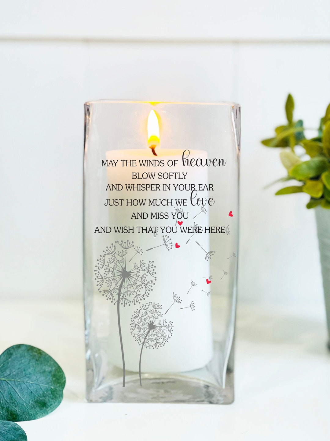 Memorial Candle for Loss of Loved One, Memory Candle for Celebration of ...