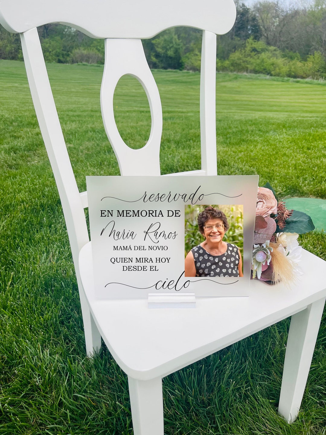 Spanish Reserved Acrylic Memorial Sign, Acrylic Memorial Sign, Frosted ...