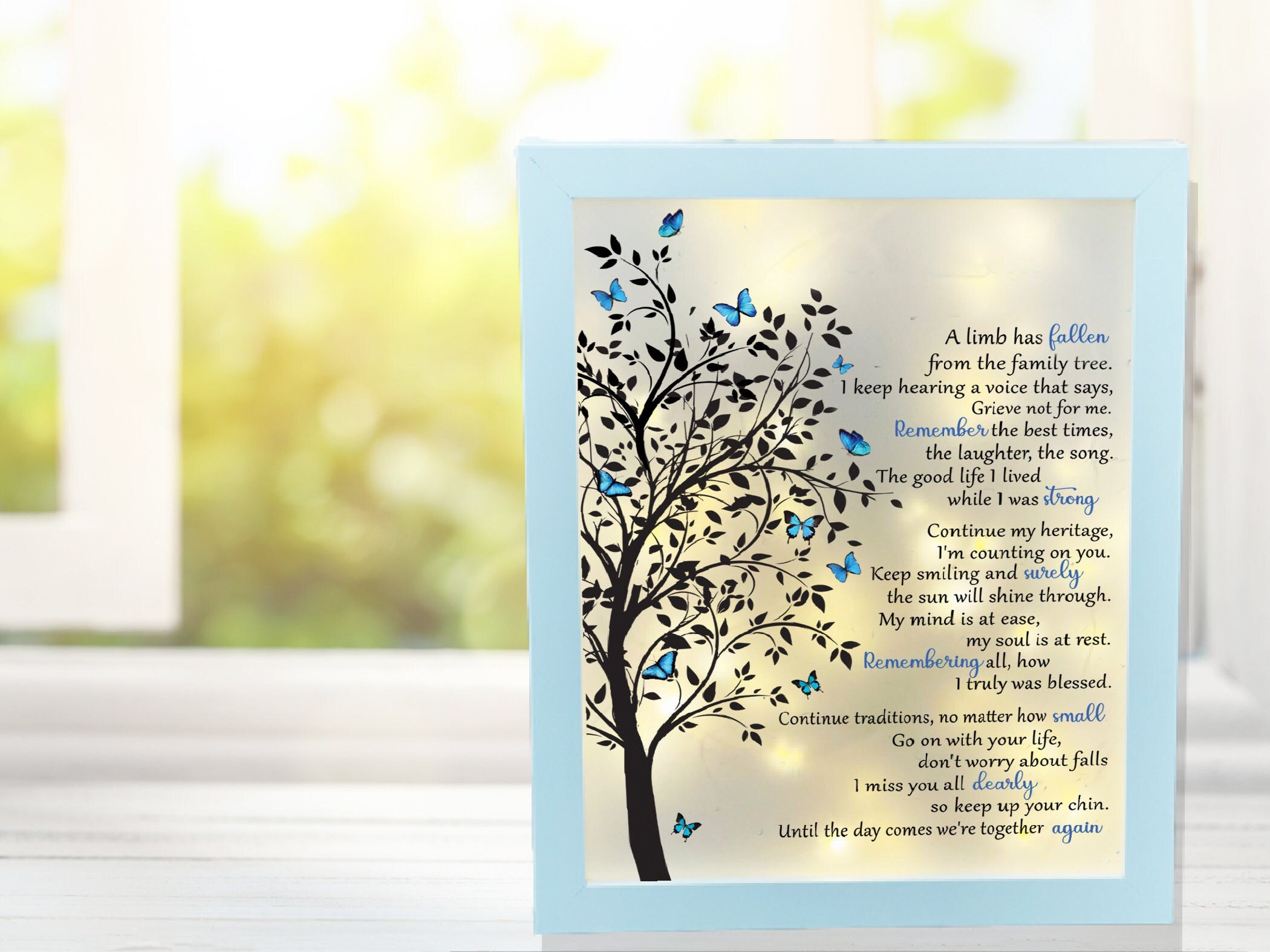 A Limb Has Fallen, Family Tree Memorial Gift, Keepsake for Loss of ...
