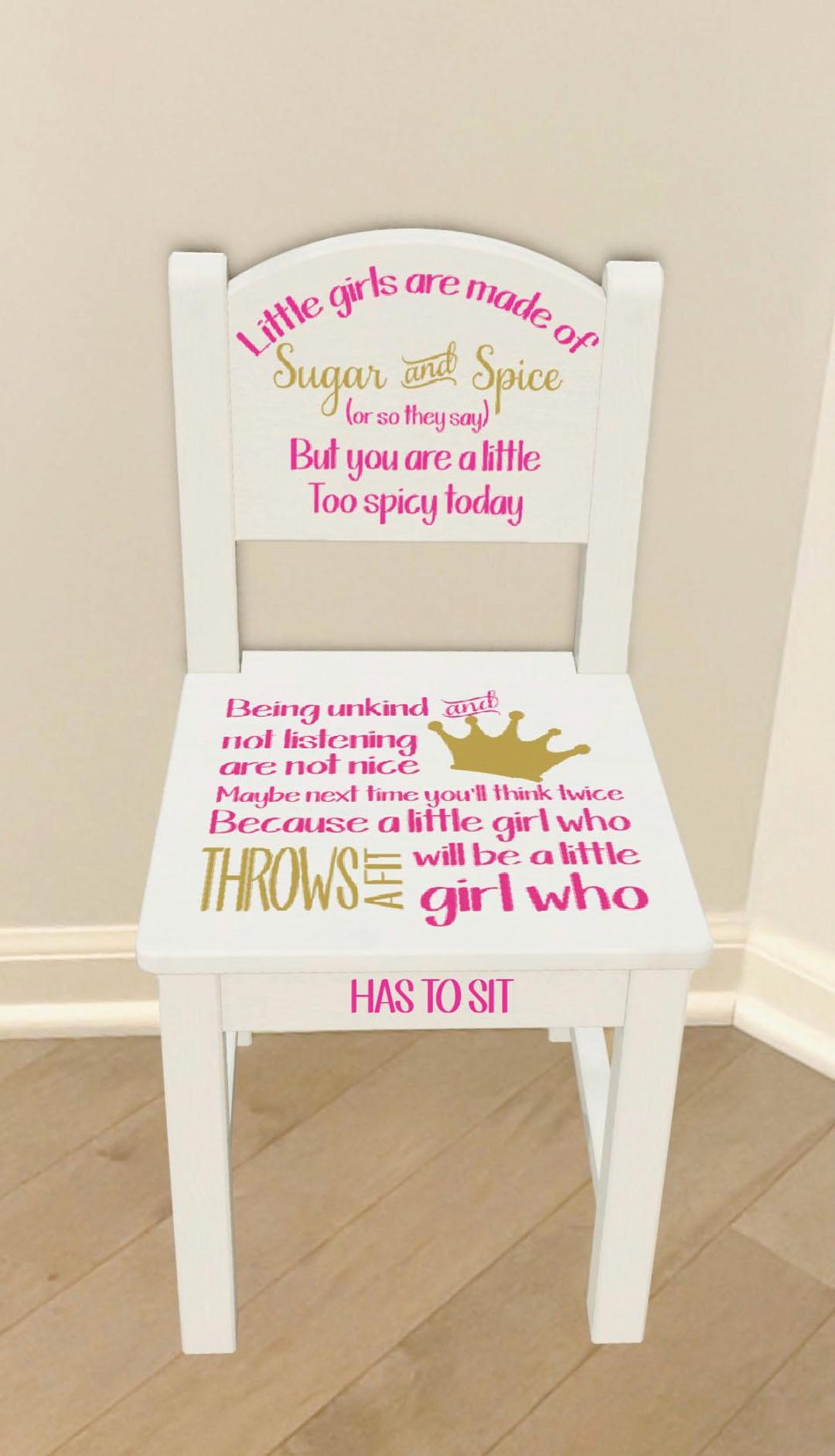 Professionally Printed, Children's Chair, Girl's Inspirational Chair ...