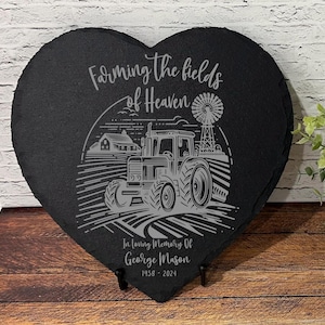 Farming in Heaven Farmer Memorial Garden Stone, Sympathy Gift, Grave ...