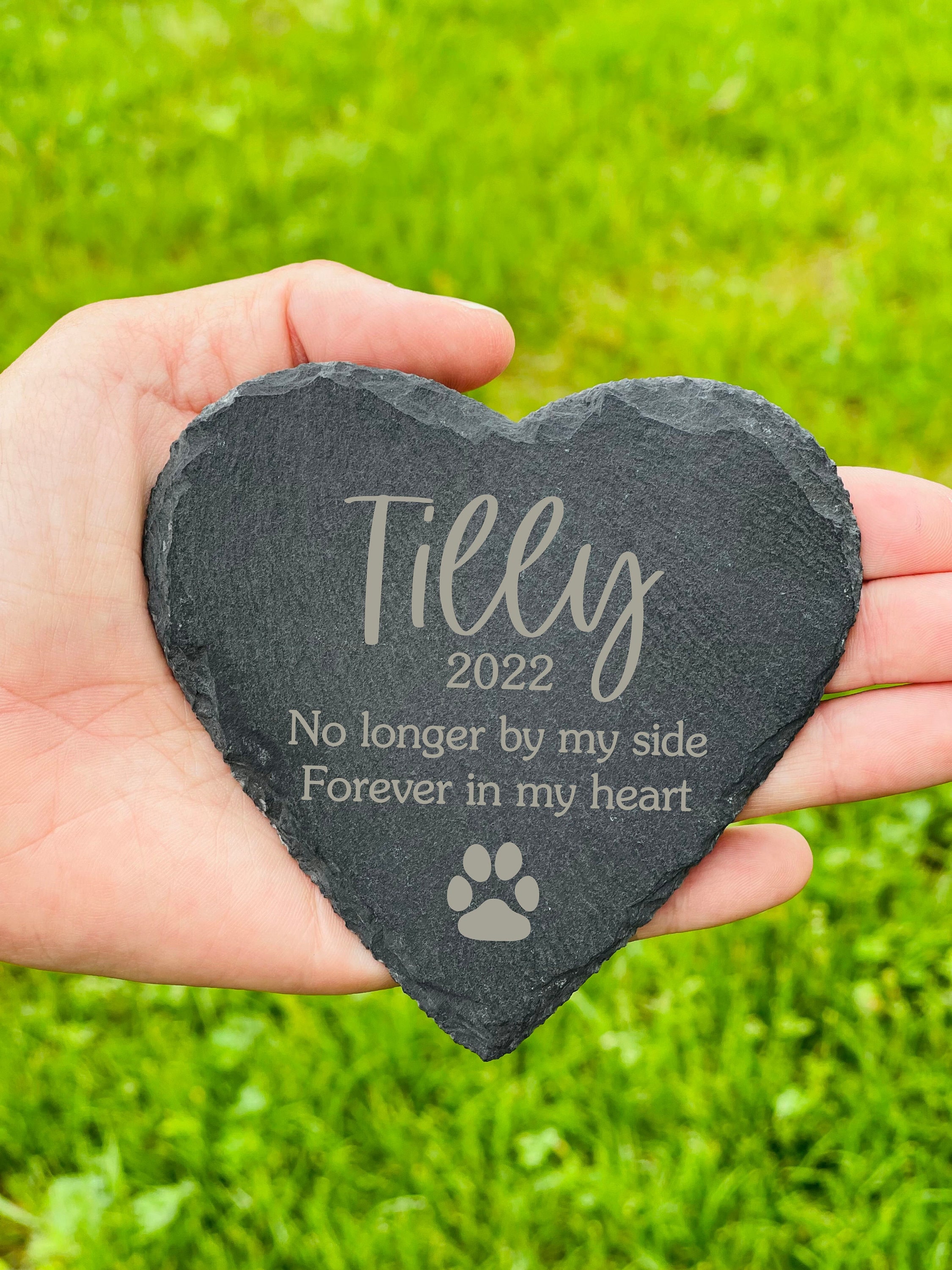 Personalized Pet Memorial Stone, Engraved Dog Memorial Slate, Engraved ...