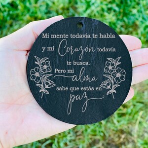Spanish Memorial Stone, Engraved Memorial Garden Slate, Engraved ...
