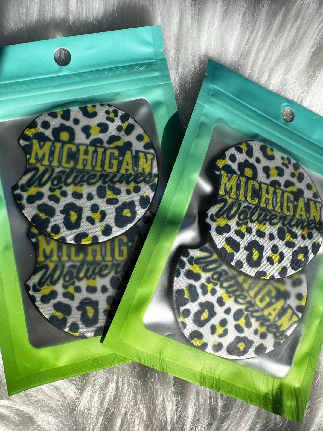 Michigan University Wolverines Car Coaster Set - Etsy