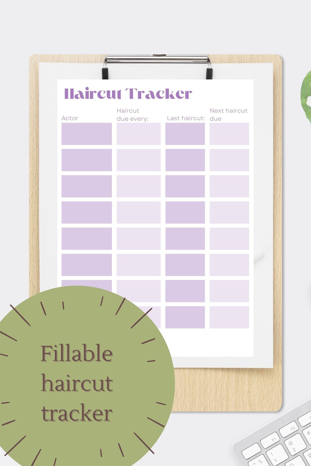 Hair and Makeup Haircut Tracker - LILAC - Film and TV - Downloadable ...