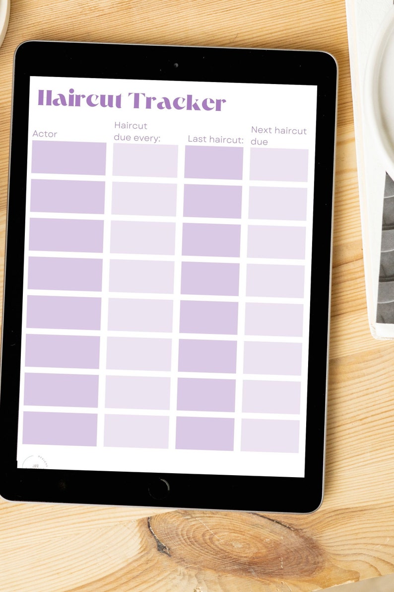Hair and Makeup Haircut Tracker - LILAC - Film and TV - Downloadable ...