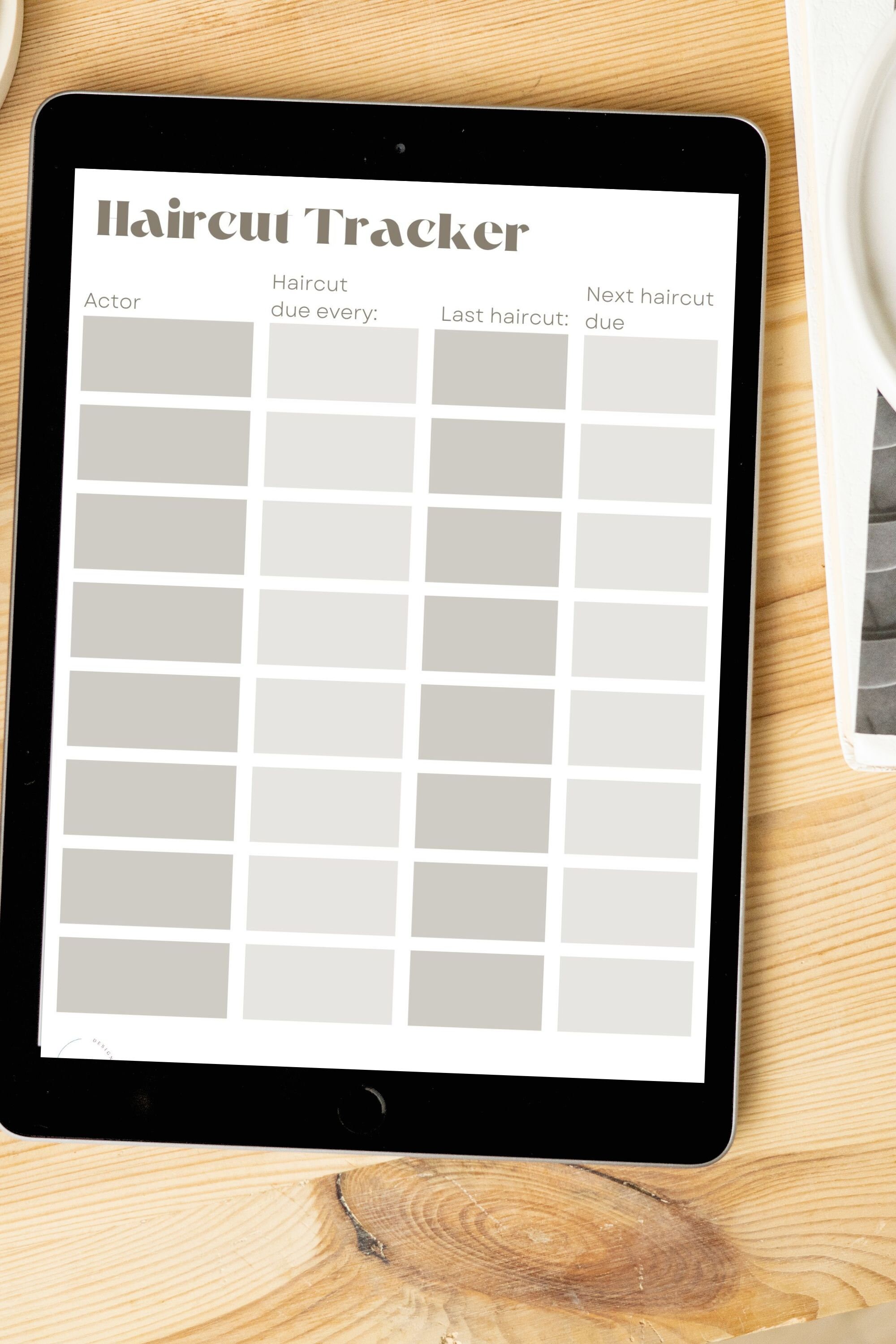 Hair and Makeup Haircut Tracker - GREY - Film and TV - Downloadable ...