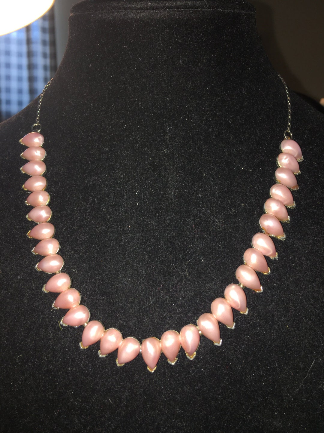 Vintage Pink Pear Shaped Pearl Beaded Necklace*** - Etsy