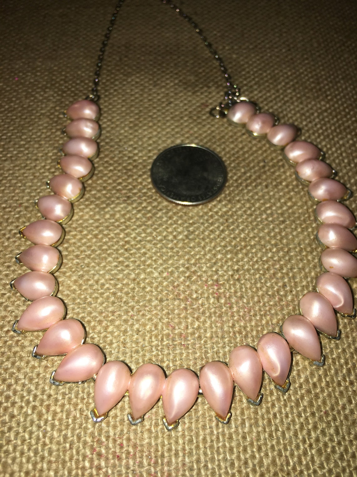 Vintage Pink Pear Shaped Pearl Beaded Necklace*** - Etsy