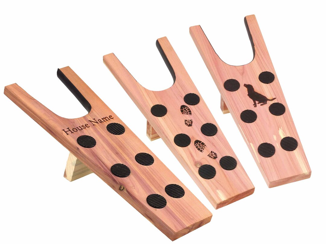 Personalised Boot Jack, Cedar Wood Wellie Puller, Custom Boot Remover ...