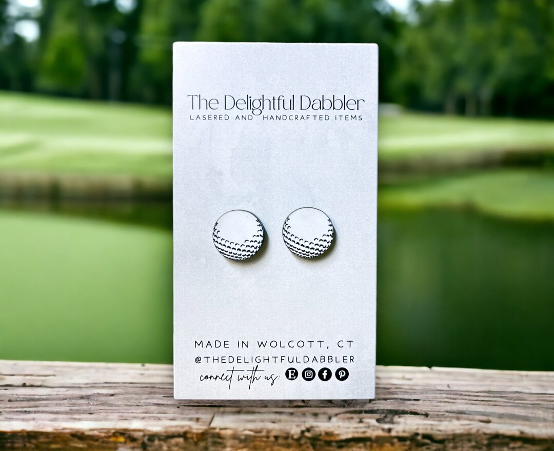 Golf Ball Earrings, Golf Stud Earrings, Golfing Gifts, Golf Mom, Golf ...