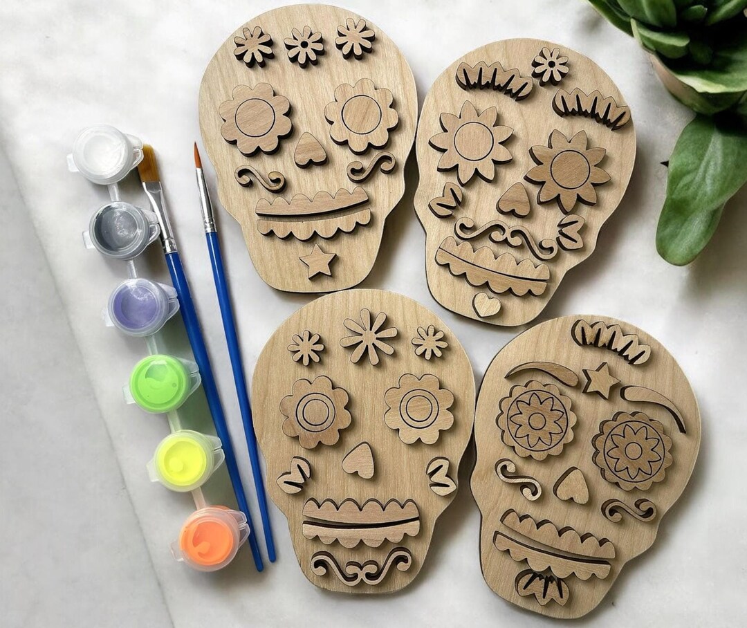 DIY Sugar Skull Paint Kit – Día De Los Muertos Calavera Craft Set ...
