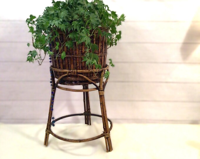 Rattan Wicker Plant Stand - Etsy
