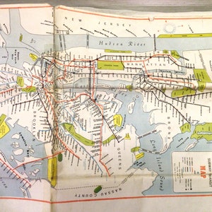 3 Vintage 1940's New York City Maps, - Etsy