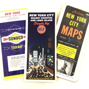 3 Vintage 1940's New York City Maps, - Etsy