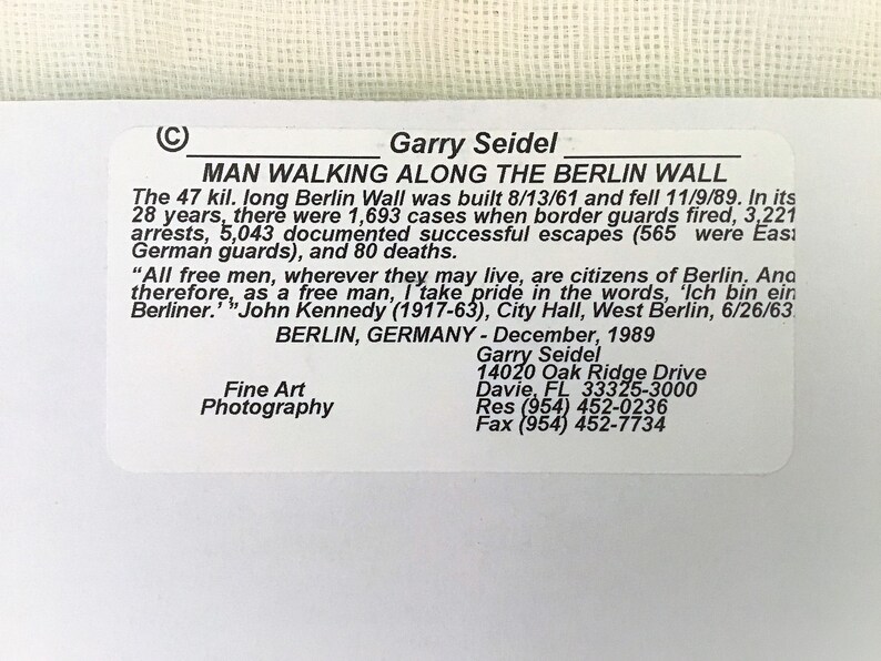 Fine Art Photograph Berlin Wall by Garry Seidel - Etsy