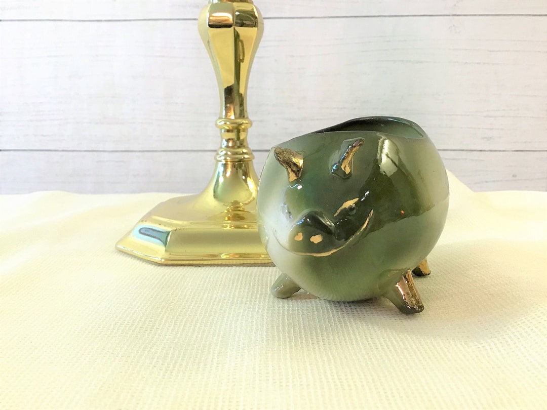 Small Sly Porcelain Pig Dish/planter - Etsy