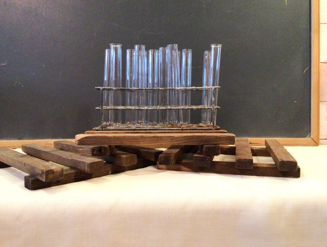Vintage Metal Test Tube Rack W/ Doz. Test Tubes - Etsy