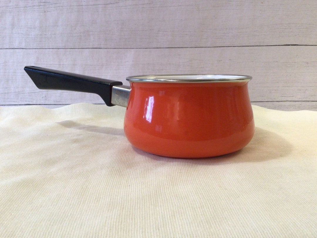 Orange Enamel Cookware, 1 Quart Pot - Etsy