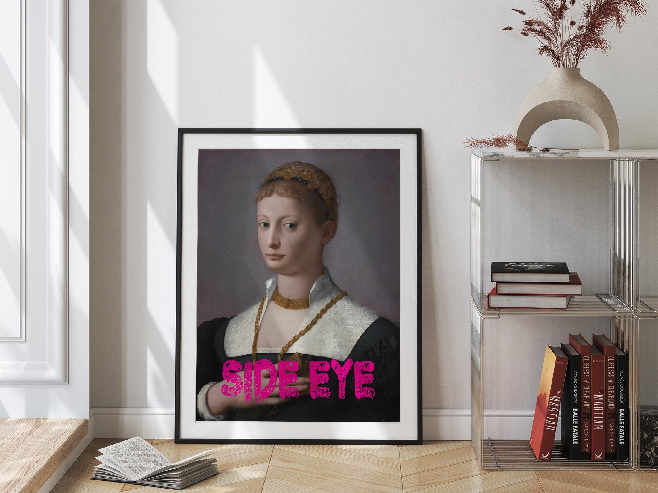Side Eye Funny Digital Print Altered Art Poster Humorous Living Room ...
