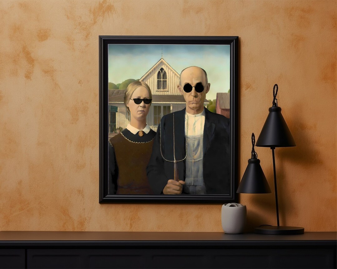 Grant Wood American Gothic Funny Altered Digital Print • Funny Art ...