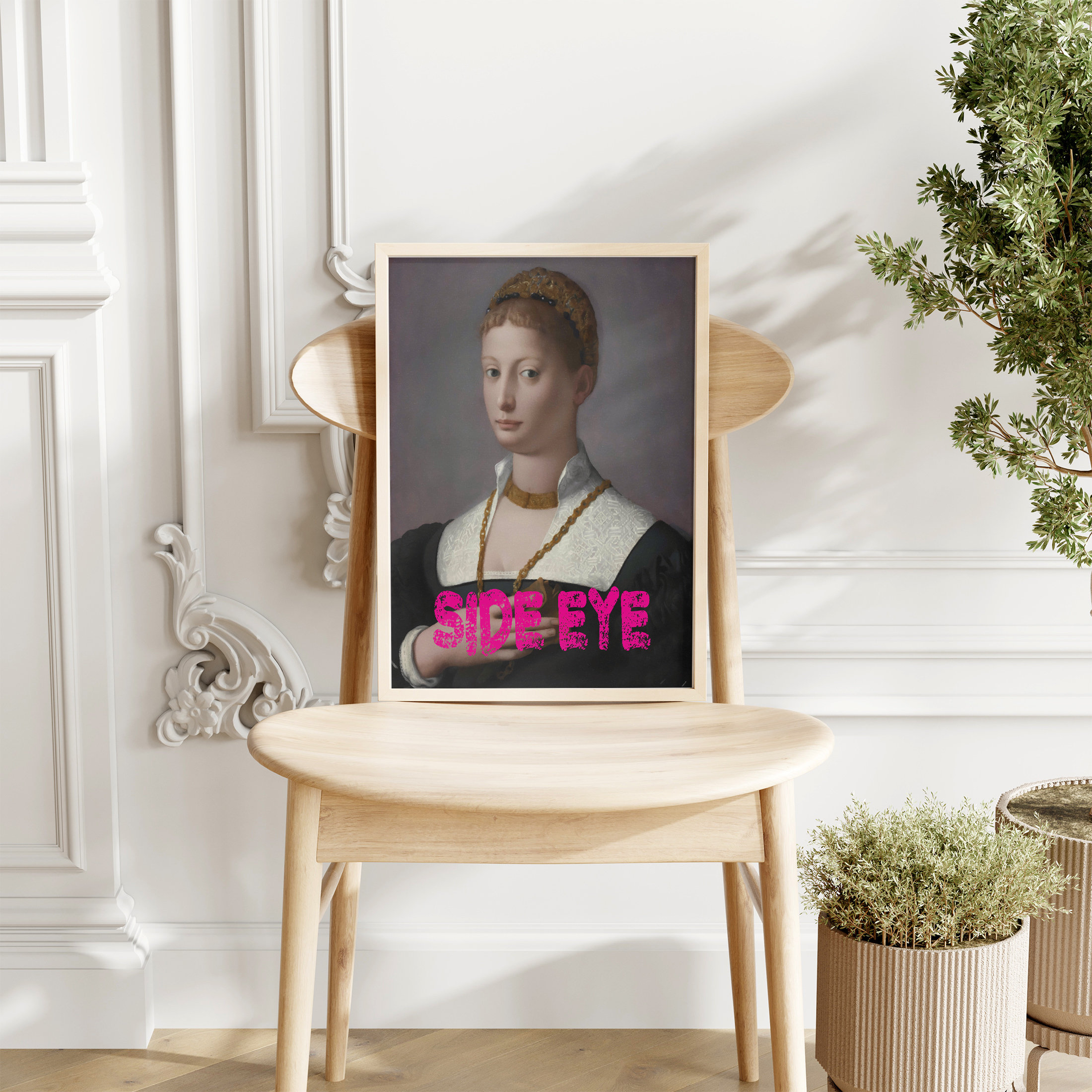 Side Eye Funny Digital Print Altered Art Poster Humorous Living Room ...