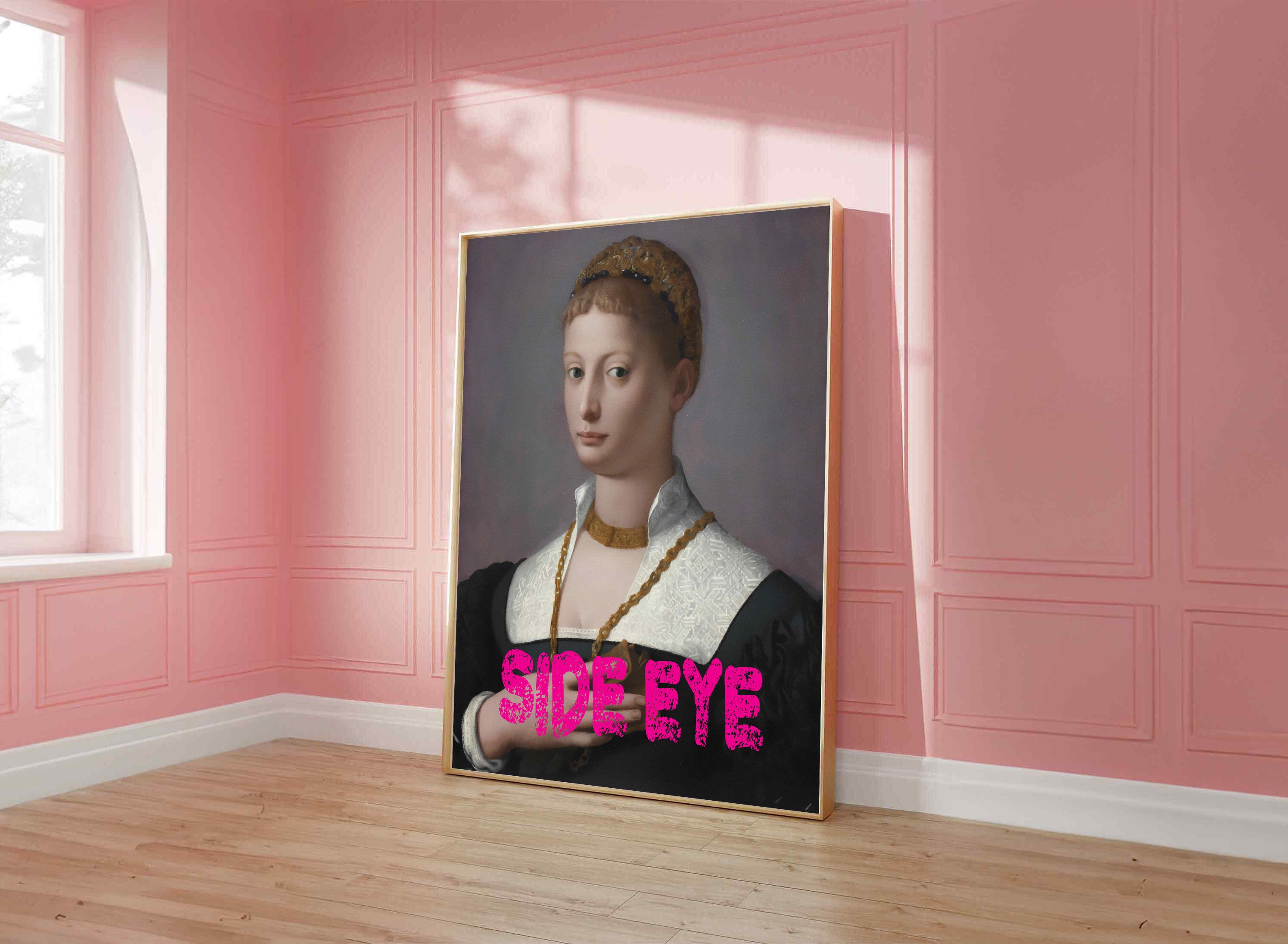 Side Eye Funny Digital Print Altered Art Poster Humorous Living Room ...