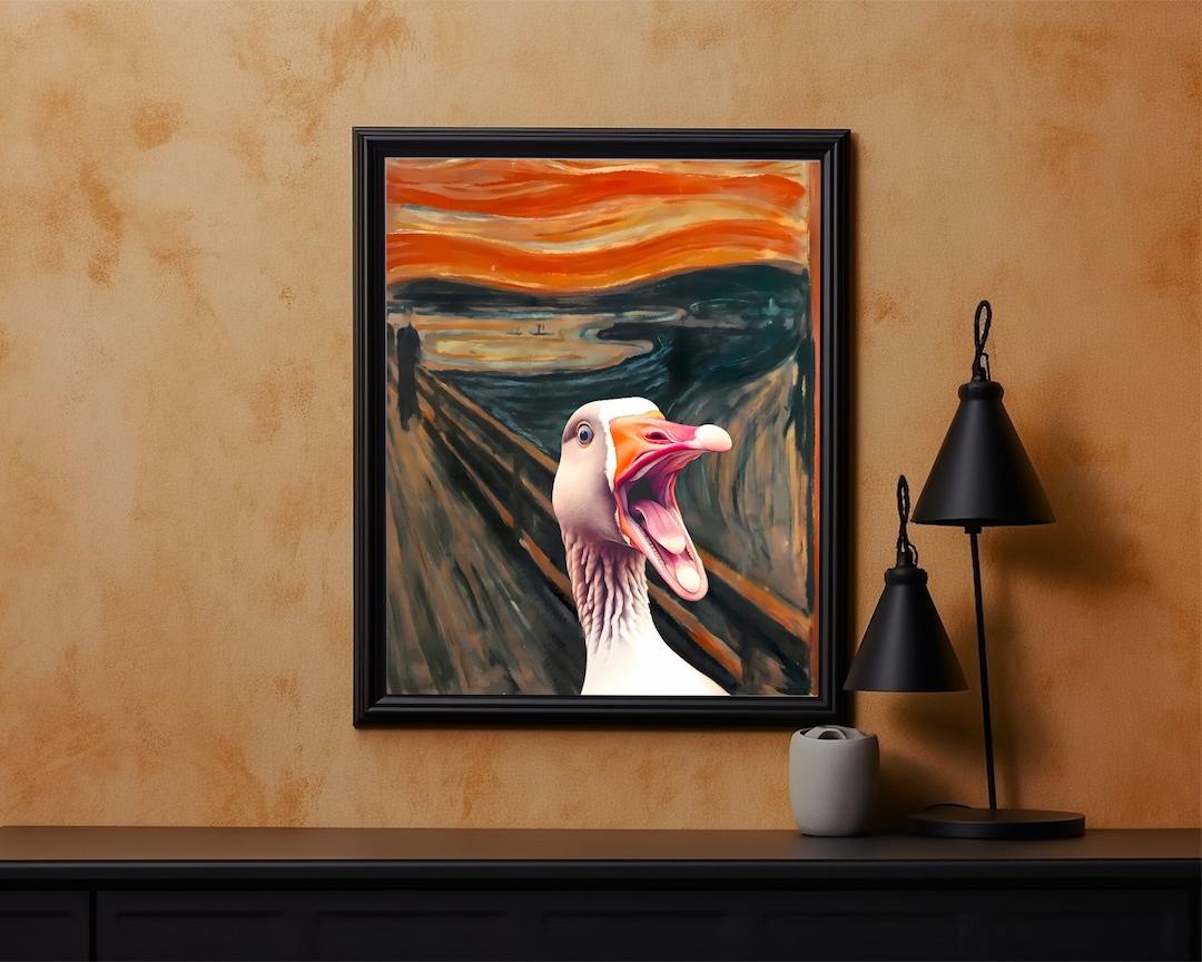 Scream Edvard Munch Funny Altered Digital Print With a Goose • Funny ...