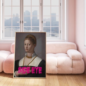 Side Eye Funny Digital Print • Altered Art Poster • Humorous Living ...