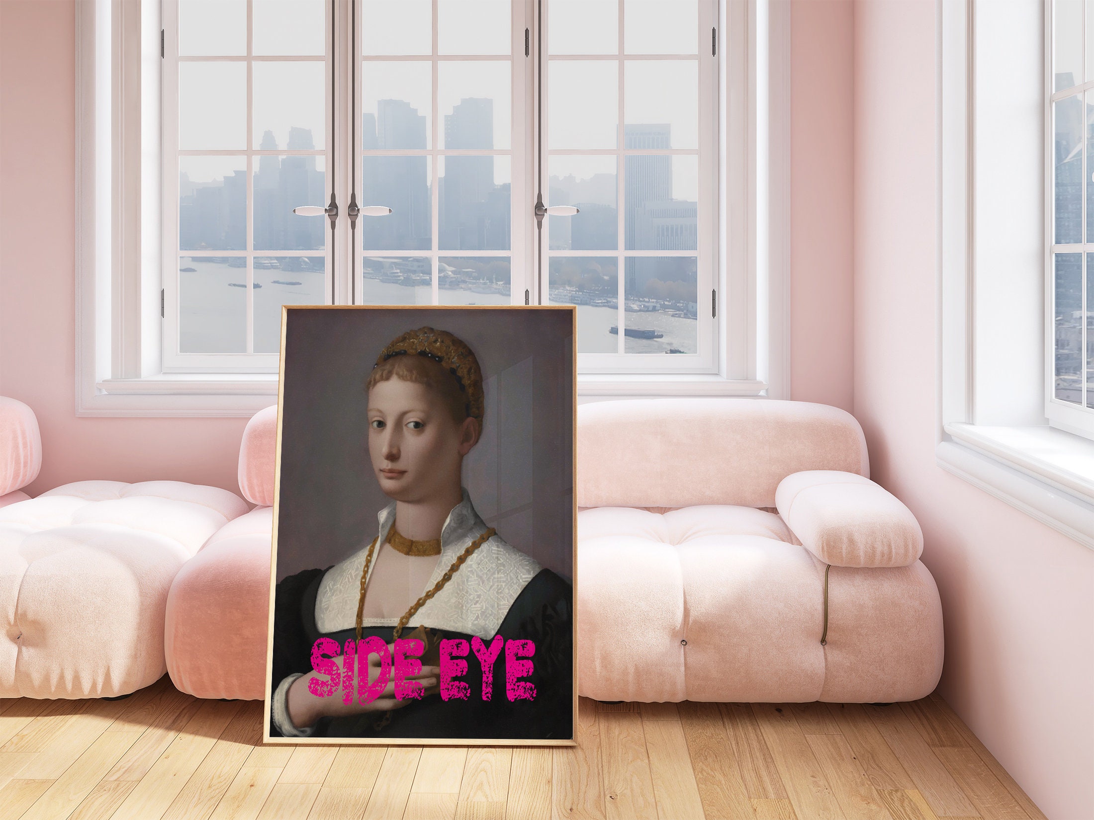 Side Eye Funny Digital Print Altered Art Poster Humorous Living Room ...