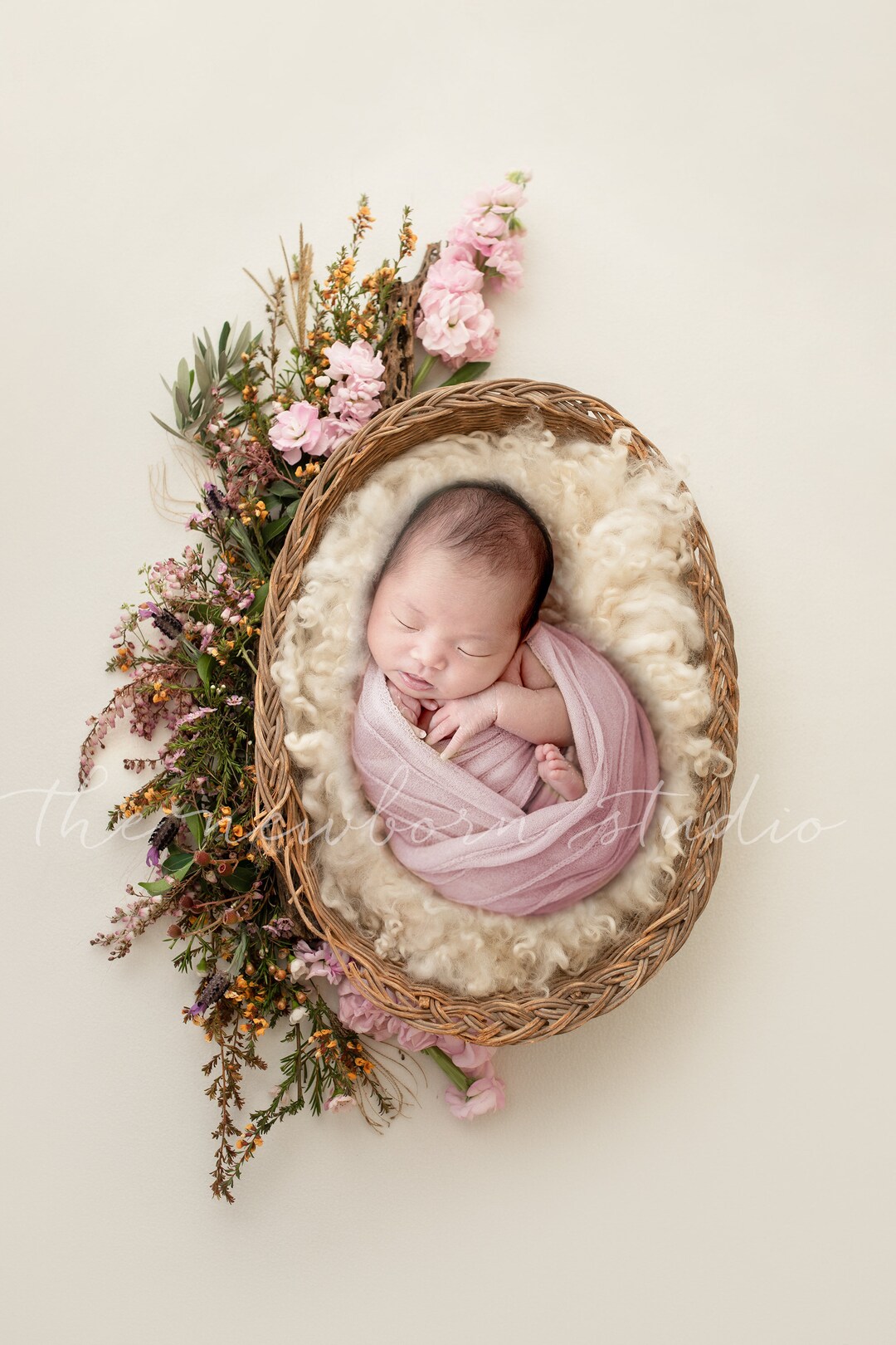Newborn Floral Digital Background - Natural Spring Flower Digital ...