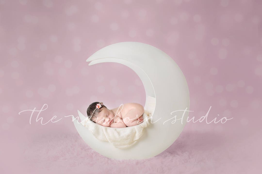 Newborn Digital Composite Pink Moon - Etsy