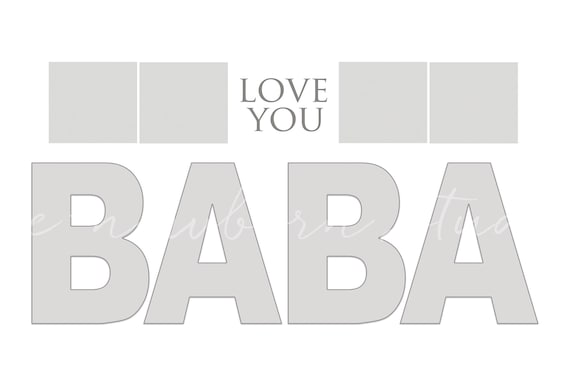 Love you Baba Photoshop photo template 8x12 for printing | Etsy