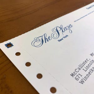 No Import Fees｜limited Edition｜the Plaza Hotel Folio Guest Bill From ...