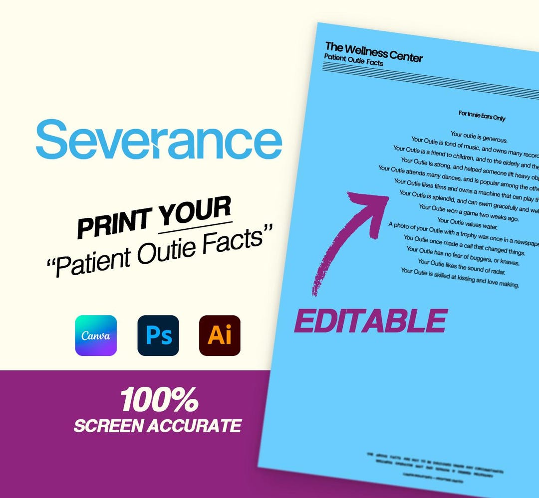 SEVERANCE — Printable and Editable “patient Outie Facts” File (irving B ...