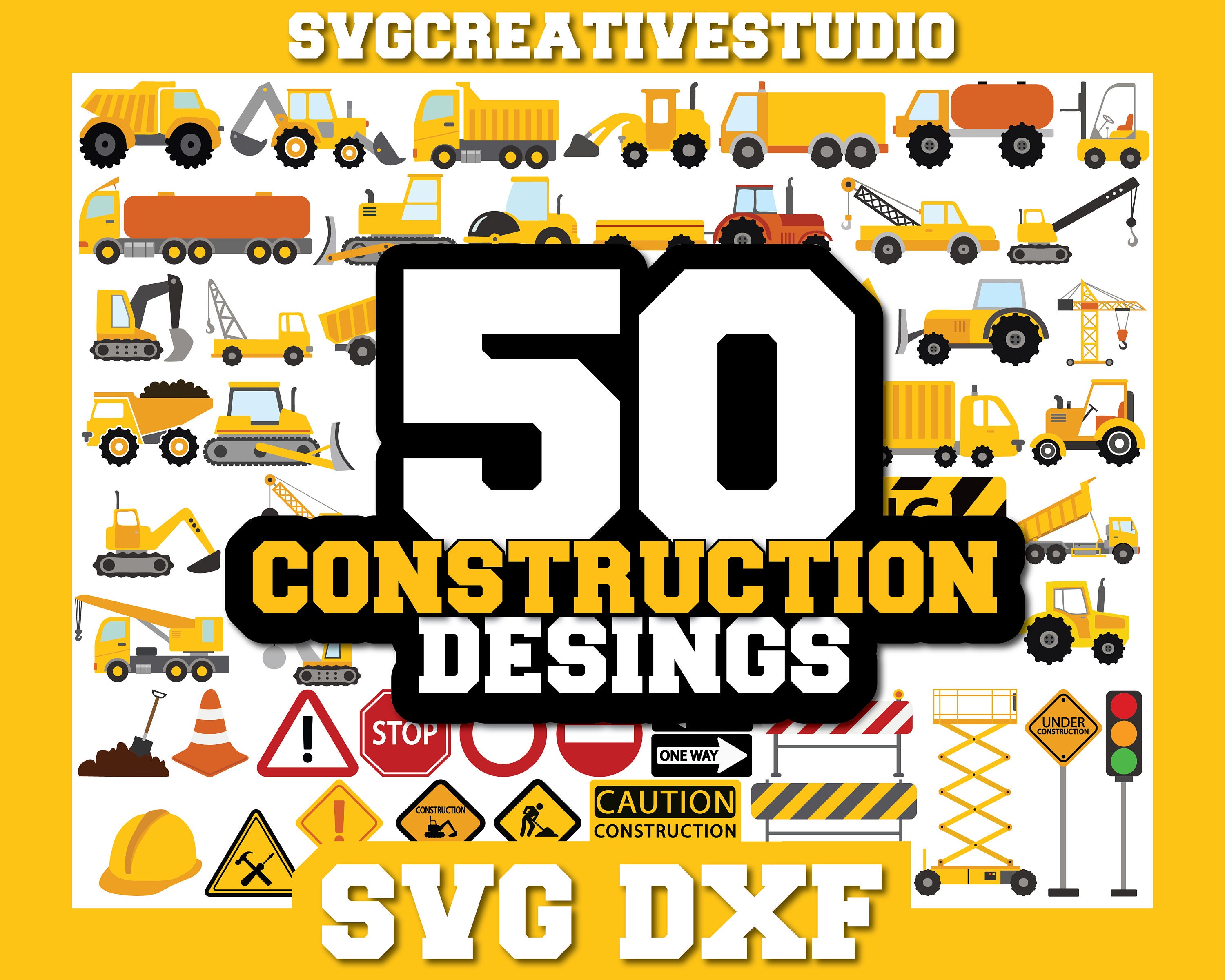 Construction SVG Trucks Svg Construction Bundle Svg | Etsy