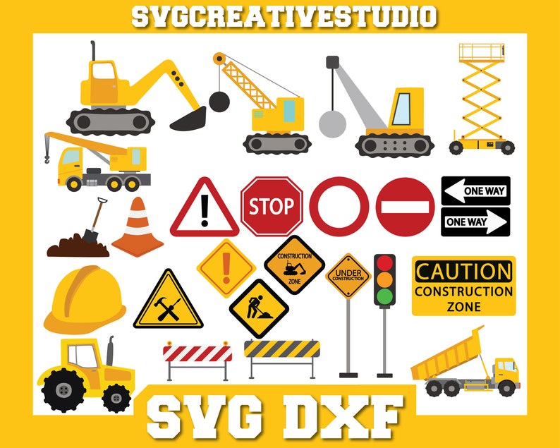 Construction SVG Trucks Svg Construction Bundle Svg | Etsy