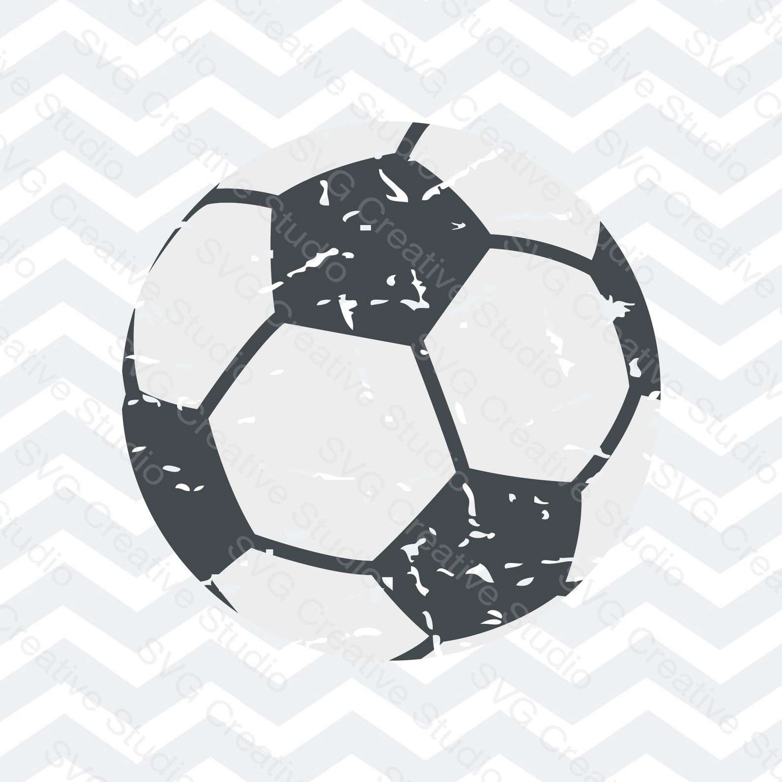 Soccer Ball Distressed Vintage Cutting File SVG Clip Art Dxf - Etsy