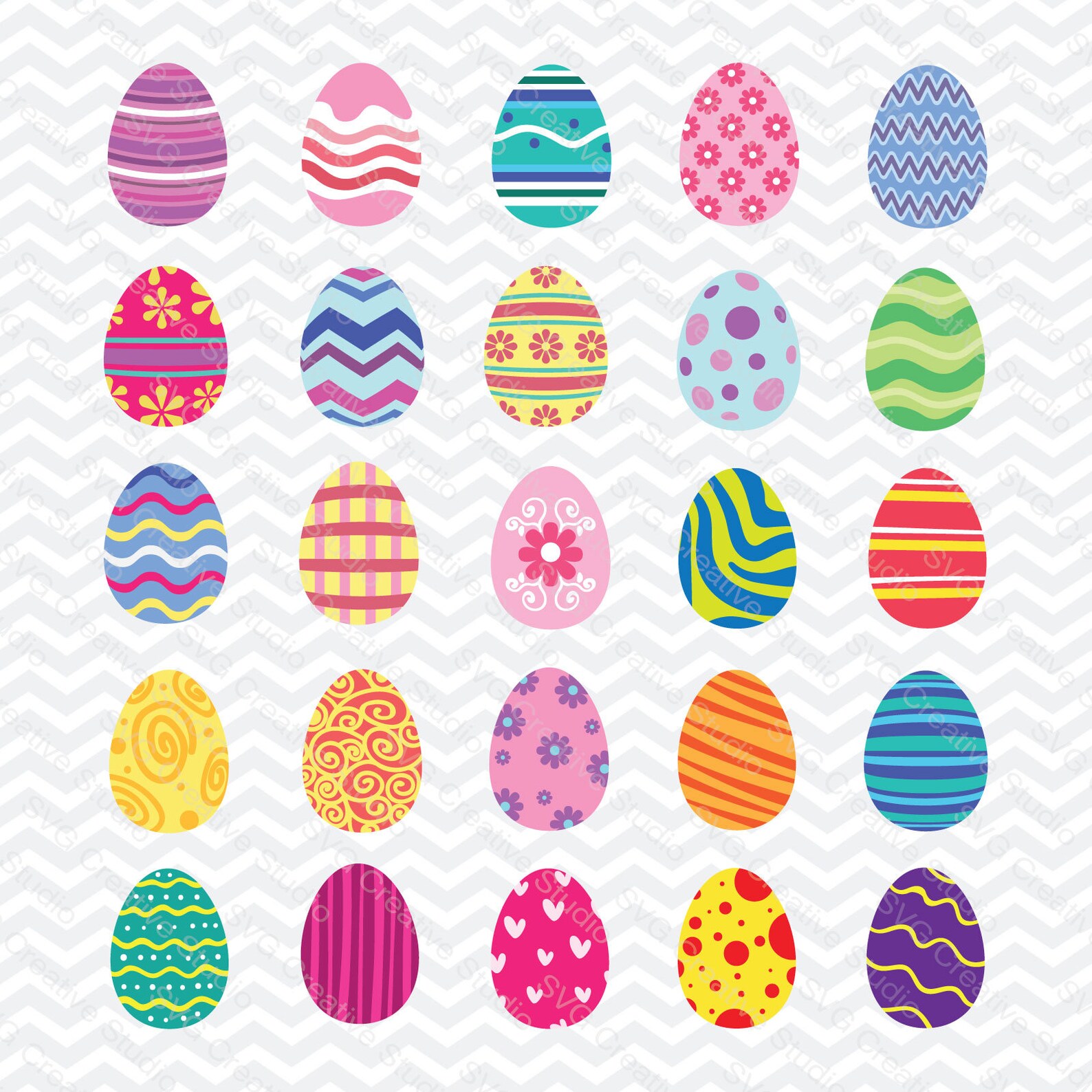 Easter Egg Bundle Cutting File SVG Clip Art Dxf Clipart Eps | Etsy