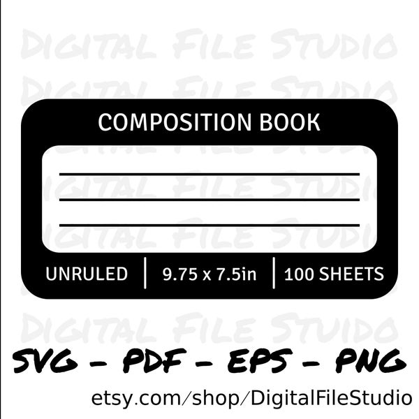 Composition Label Svg - Etsy