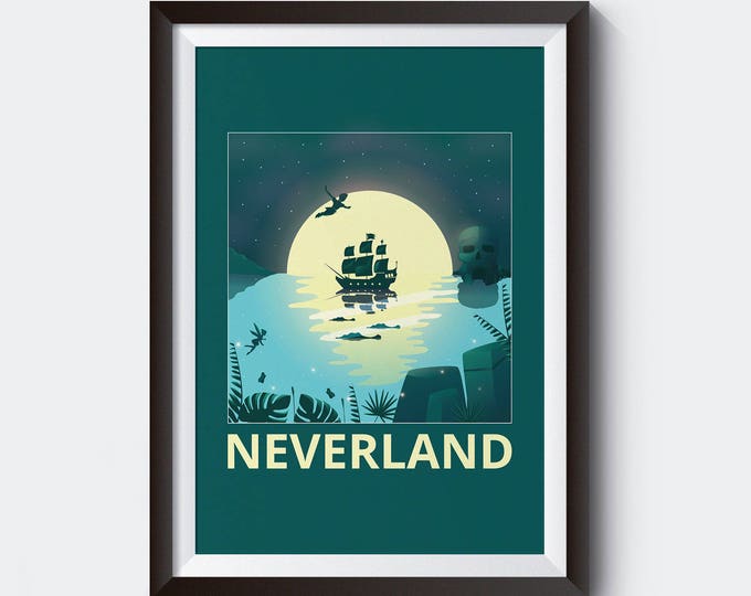 Neverland Print / Neverland Art / Peter Pan Poster / Peter Pan Nursery ...