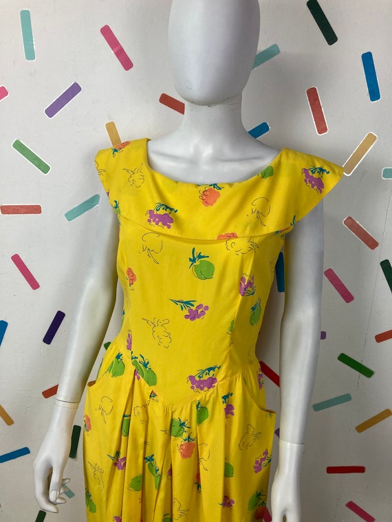 1970s/80s true vintage bright yellow fruit design col… - Gem