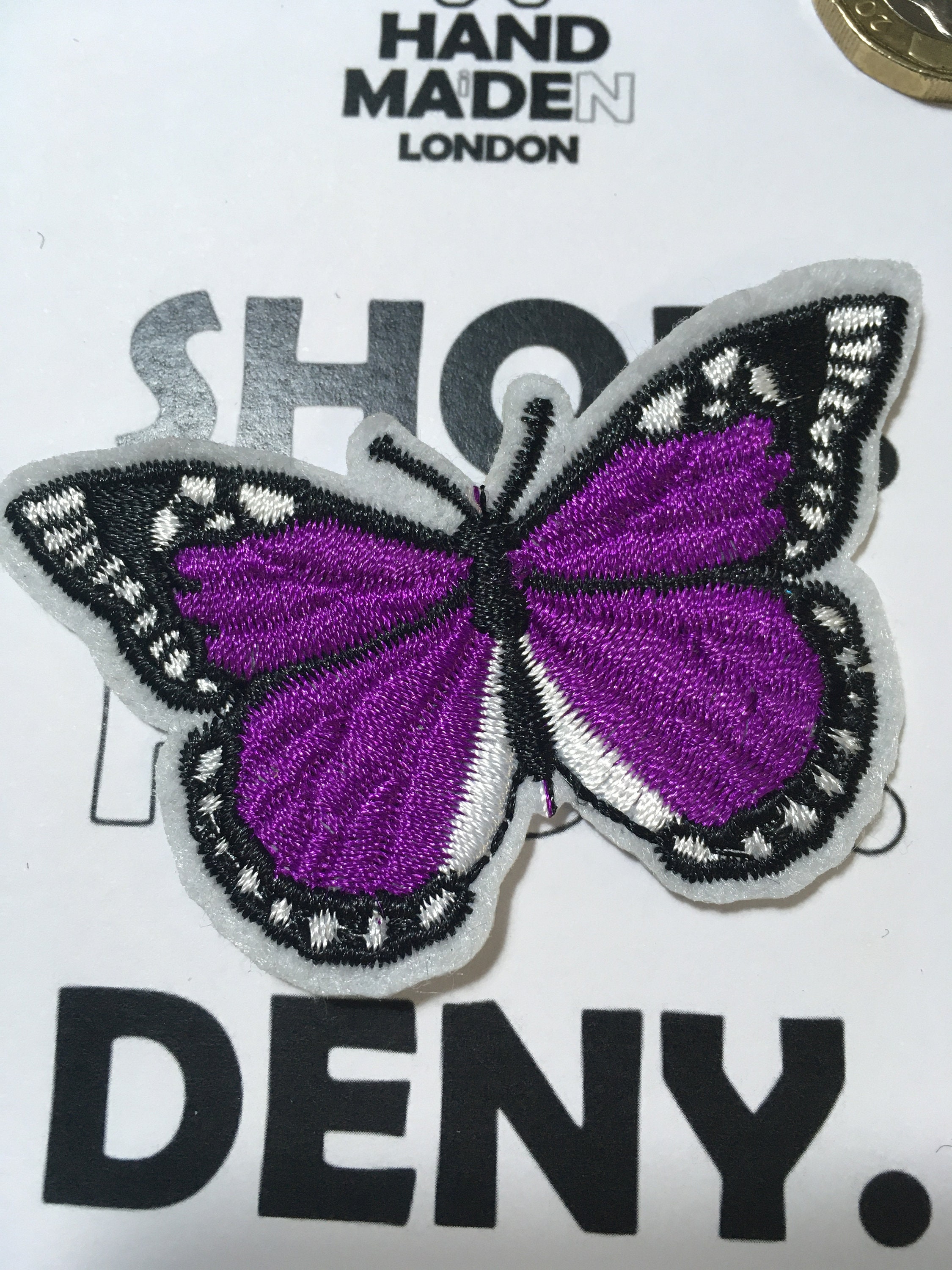 Flutter by Purple Butterfly Design Hand Made Iron on Patch - Etsy