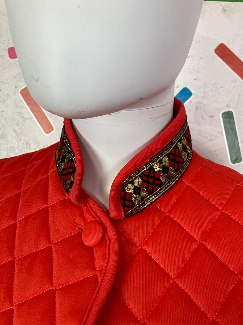 1970s/ 80s Burnt Orange / Red Quilted House Coat With Black - Etsy